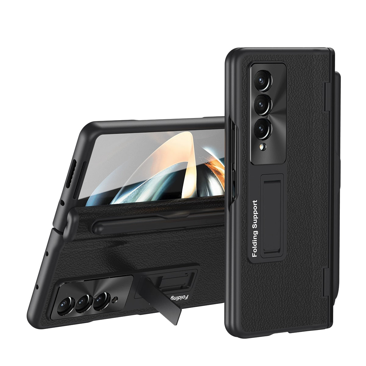 Leather Case With Touch Pen & Stand For Samsung Galaxy Z Fold 4 – The Z ...